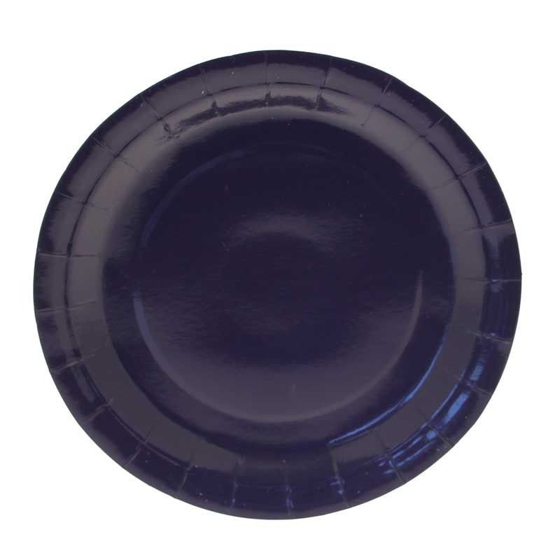 Dark Blue Paper Plates Round - 9 inch (x8) | APAC