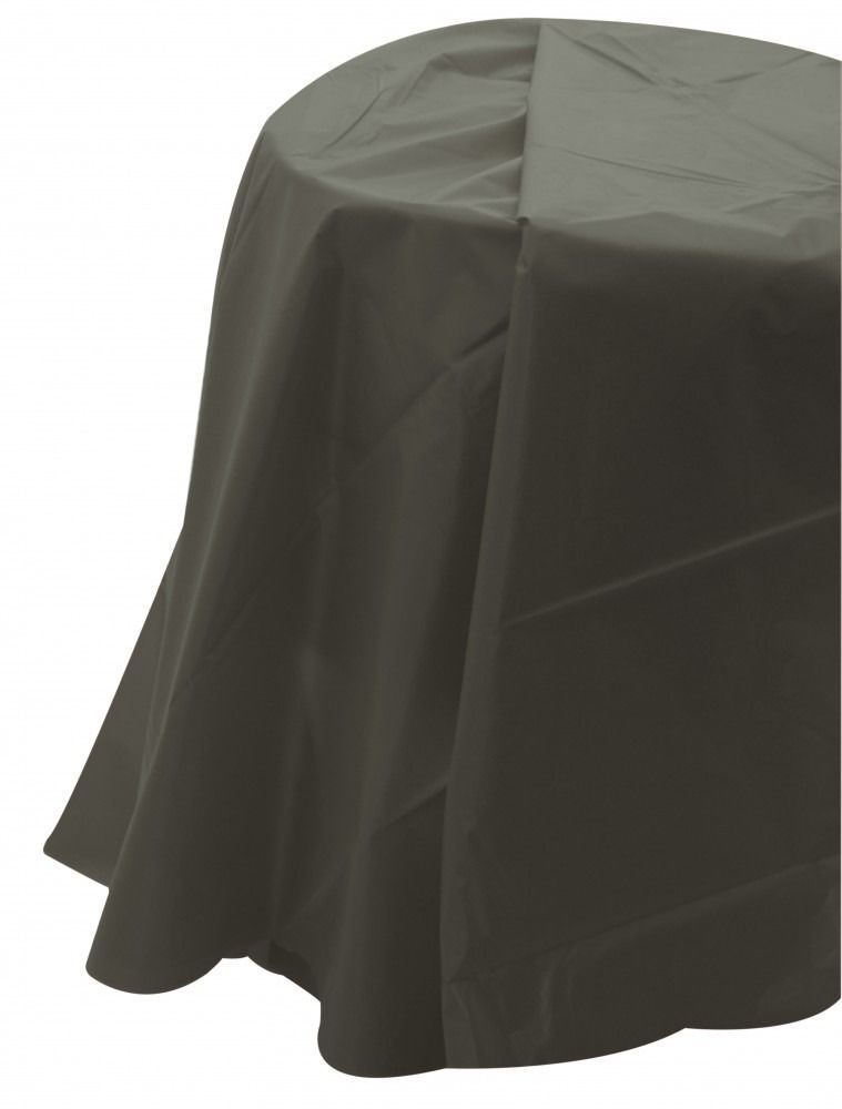 Black Round Plastic Table Cover (84 inch) | APAC