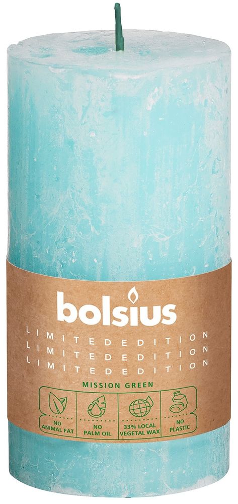 Bolsius Rustic Pillar candle Sky (130 mm x 68 mm) | APAC