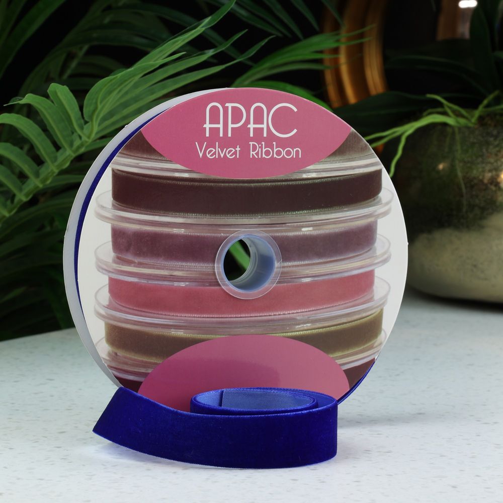 Royal Blue Velvet Ribbon 25mm x 20m | APAC