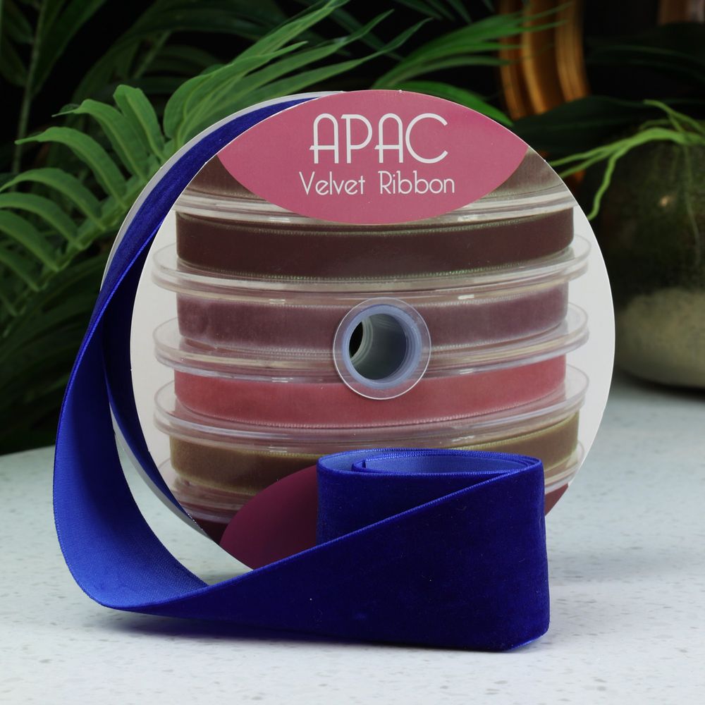 Royal Blue Velvet Ribbon 50mm x 20m | APAC
