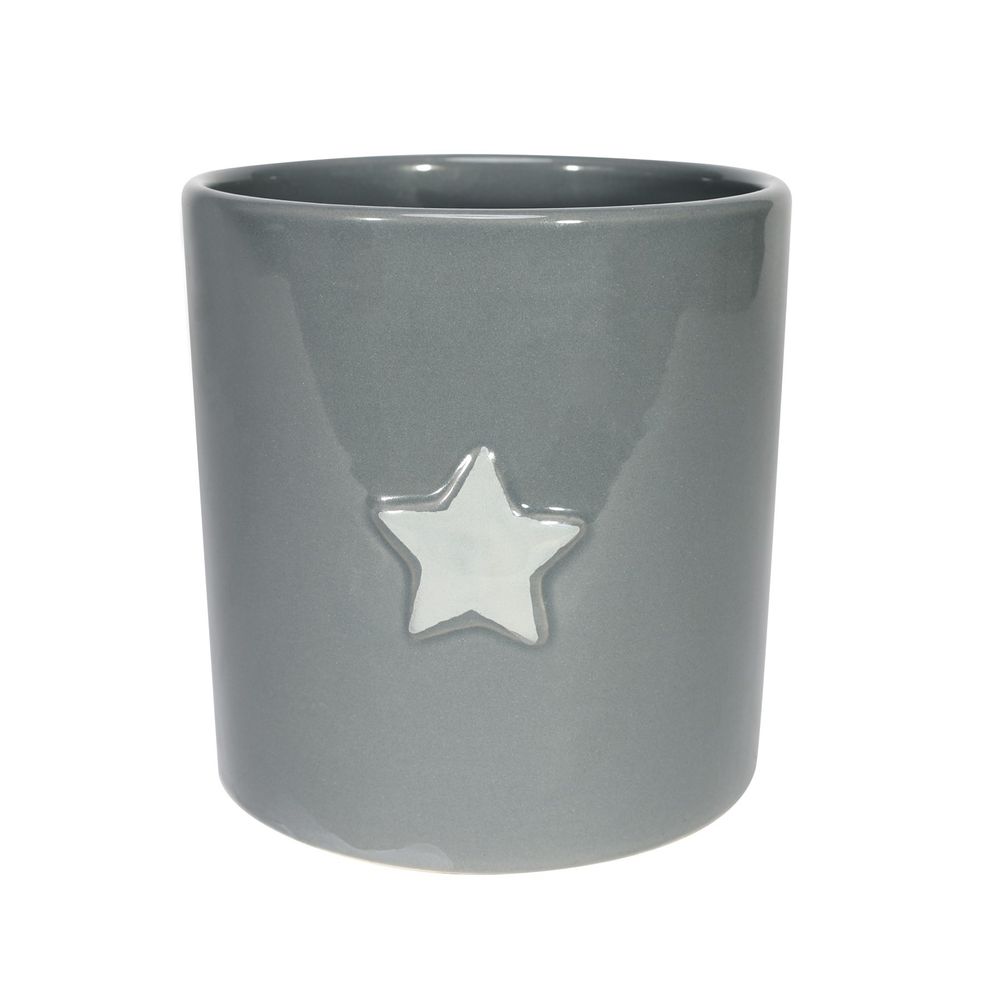 Ceramic Pot with embossed Star - 10.5cm | APAC