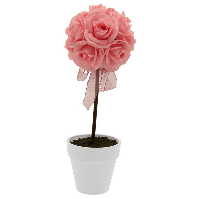 Baby Pink Table Rose Topiary in Pot | APAC
